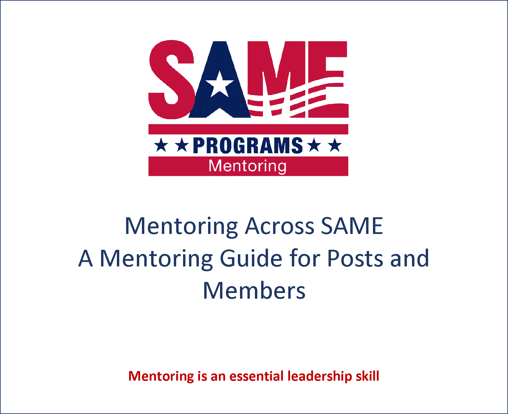 Mentorship Opportunities - SAME