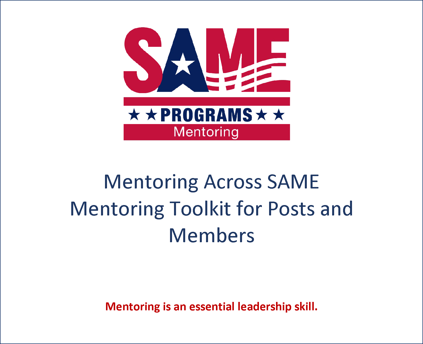 Mentorship Opportunities - SAME