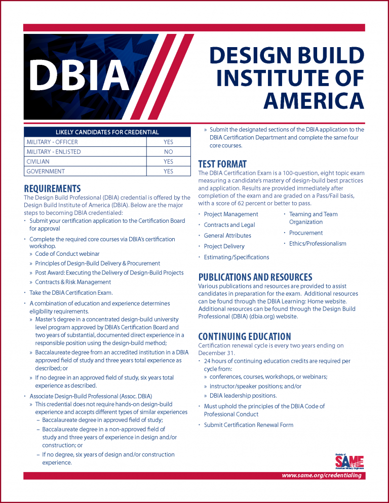 Credentialing Opportunities - SAME