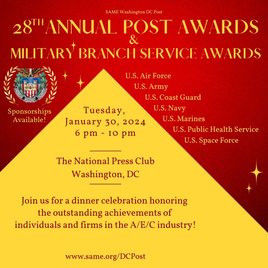 SAME DC - Jan. 30, 2024 - 28th Annual Post & Military Branch Service Awards at the National ...