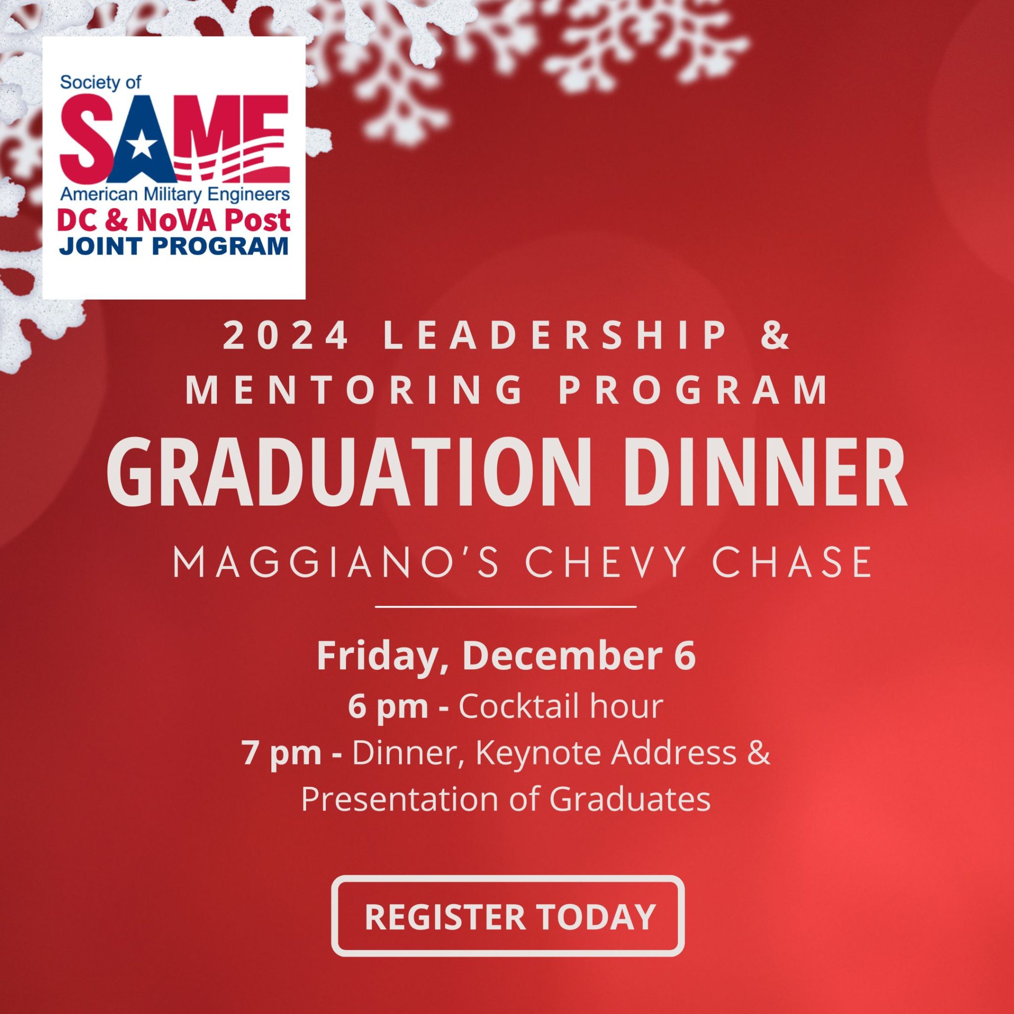 SAME DC & NoVA - REGISTER NOW - Dec. 6 - 2024 Leadership & Mentoring Program Graduation - SAME