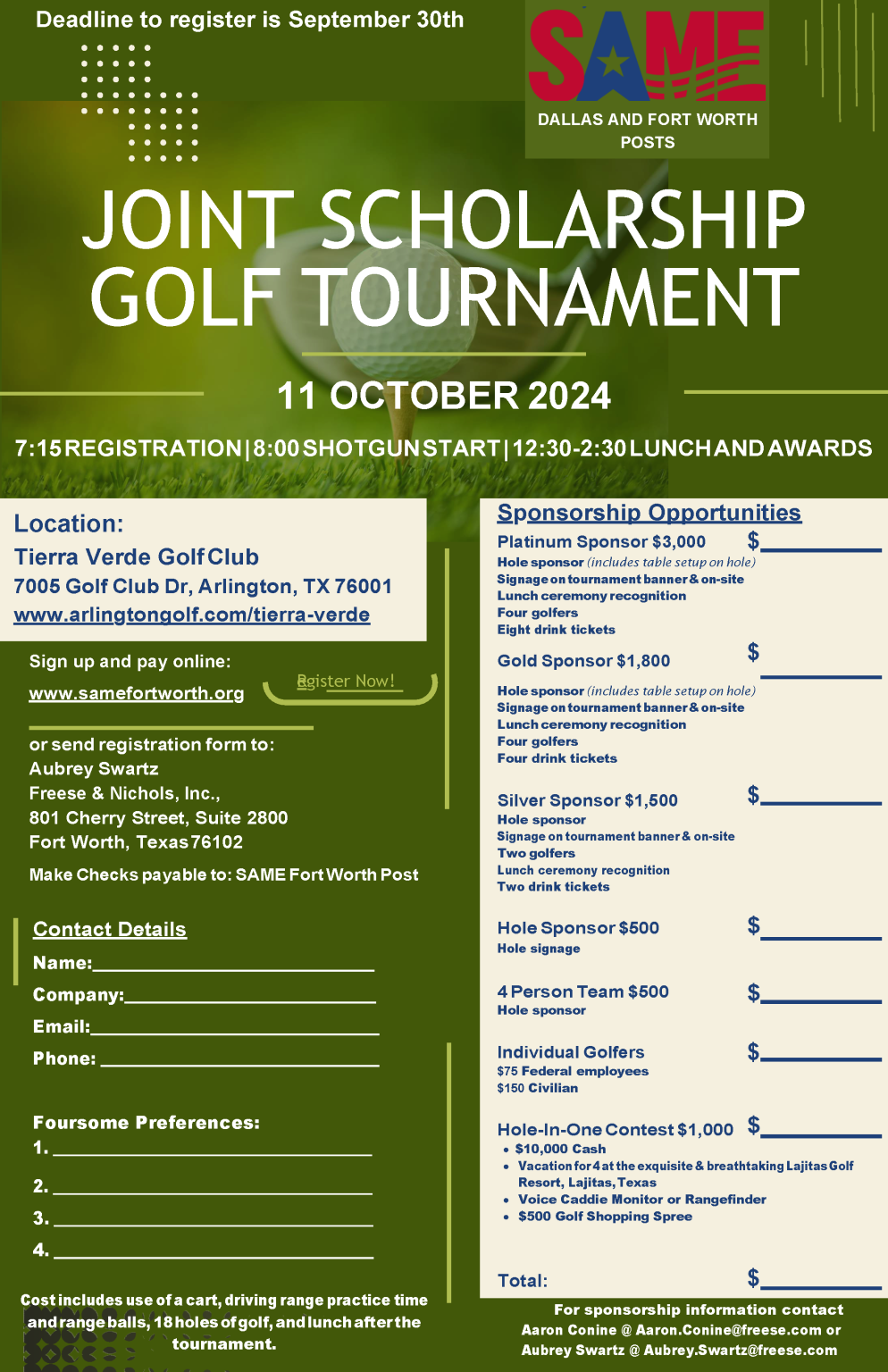 Dallas & Fort Worth Post Golf Tournament - SAME