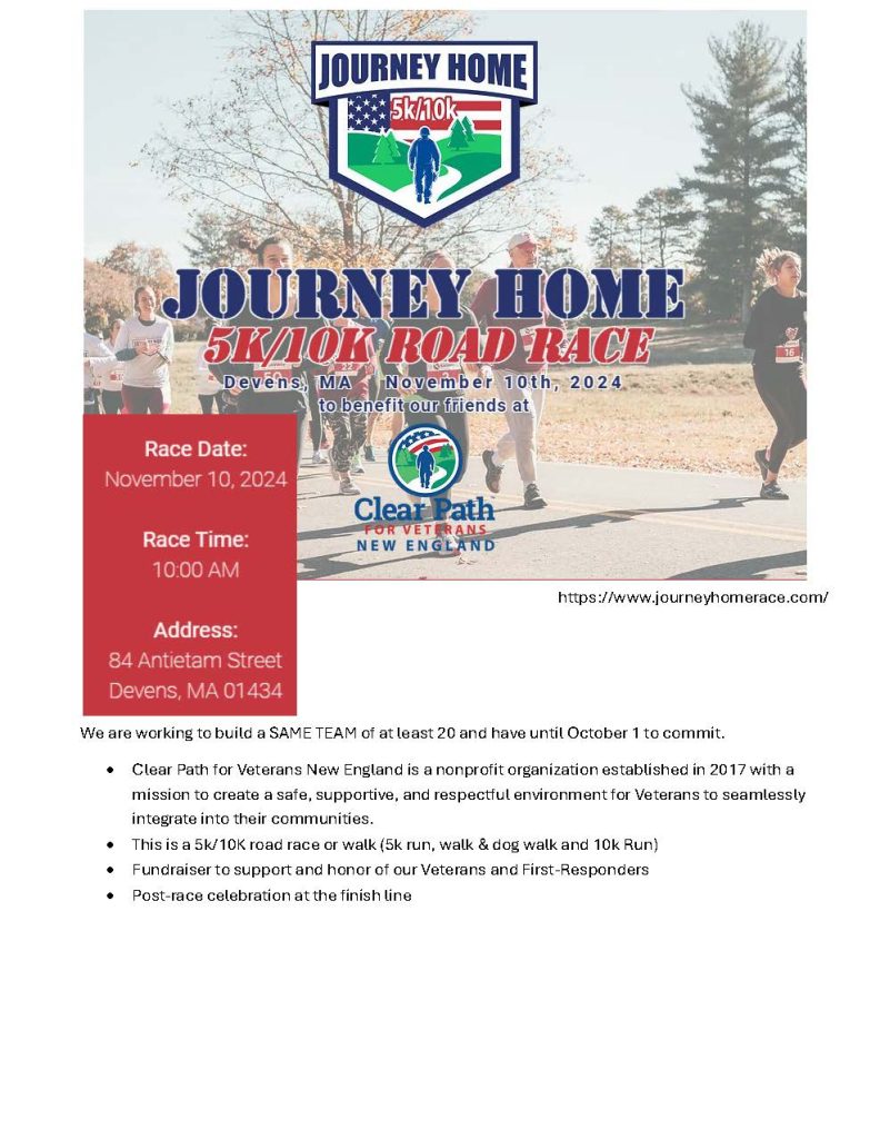 Clear Path for Veterans New England Journey Home Road Race - SAME