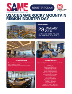 Rocky Mountain Region Industry Day w/ USACE Omaha District. Brand New ...