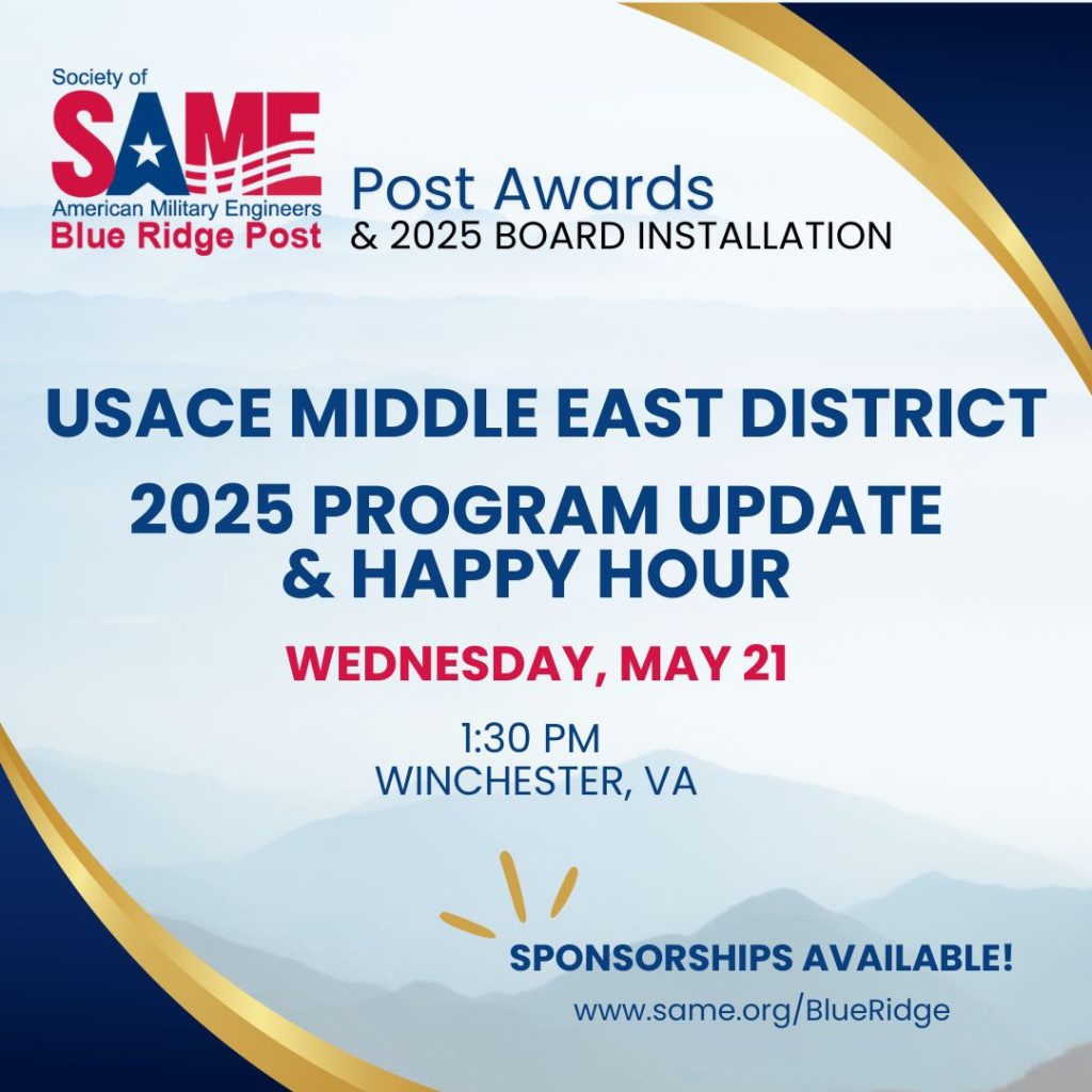 SAME Blue Ridge Post - May 21 - REGISTER NOW - Post Awards + USACE ...