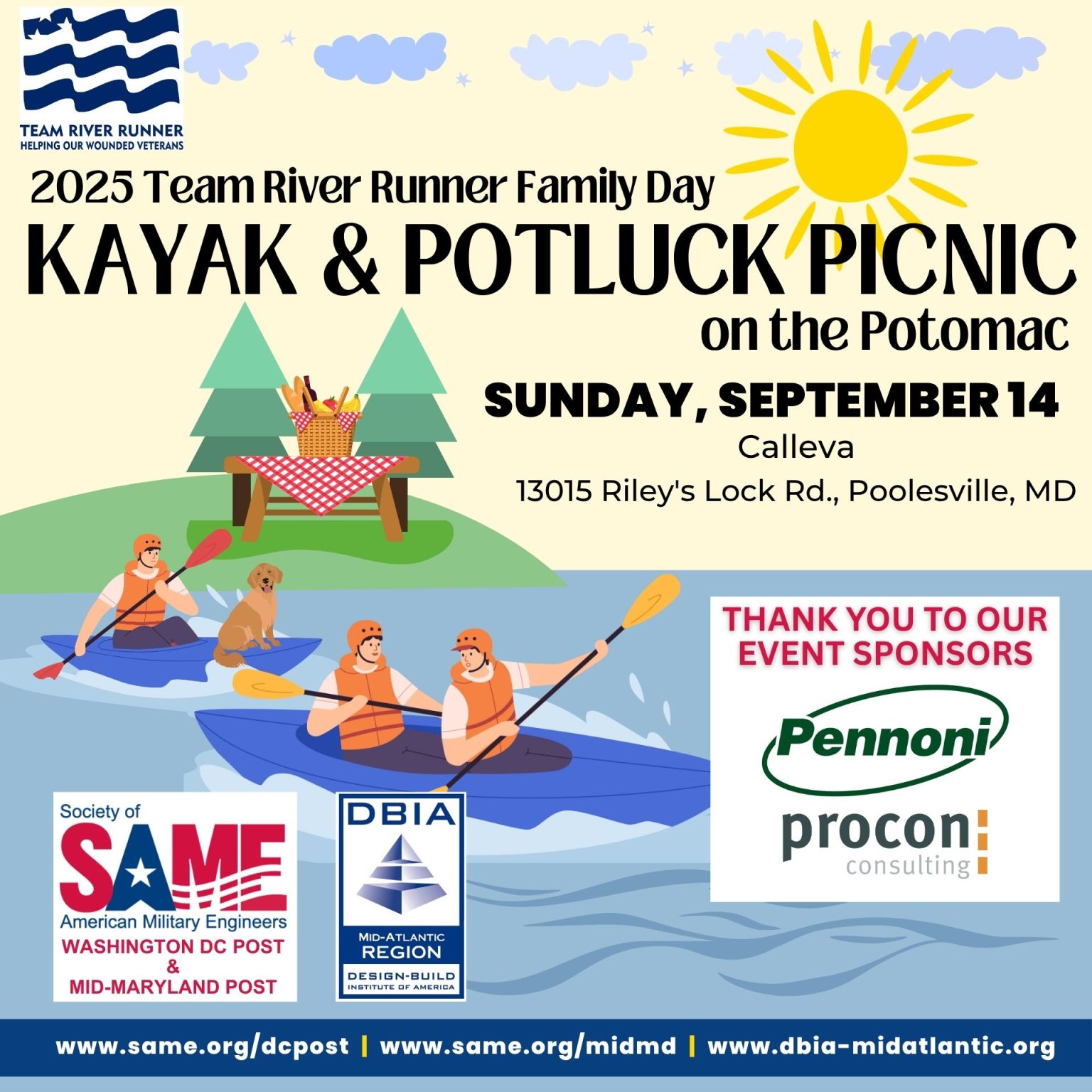 2025 Team River Runner Family Day - Kayak and Picnic on the Potomac ...
